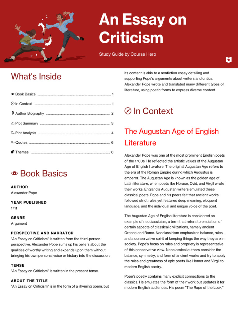 An Essay On Criticism: What's Inside | PDF | Poetry