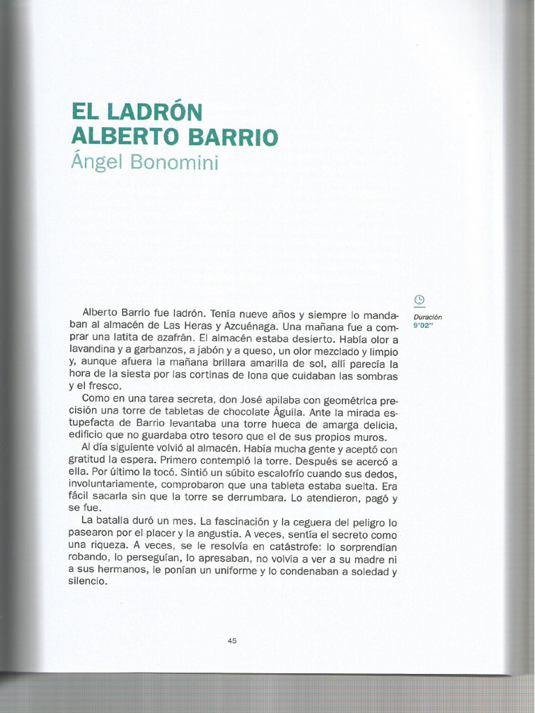 El Ladron Alberto Barrio - Bonomini Angel | PDF