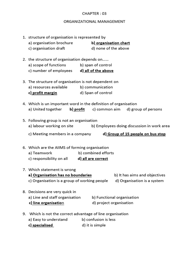 3rd. Chapter MAN Mcq | PDF