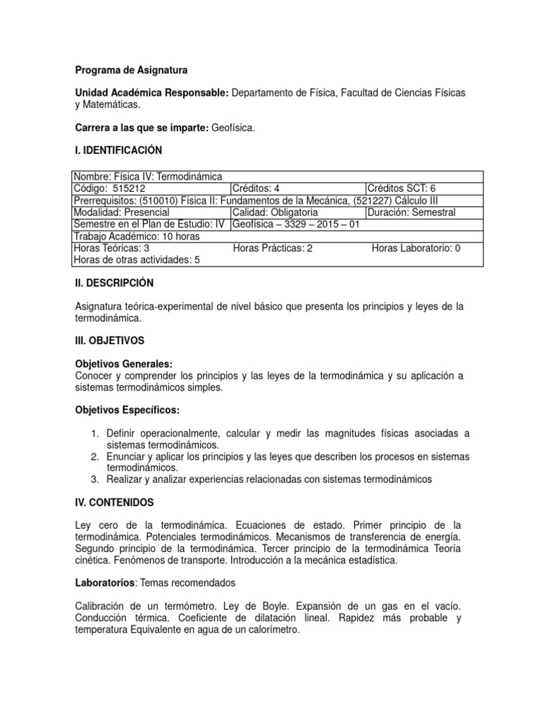 515212-Física-IV-Termodinamica | PDF | Termodinámica | Física
