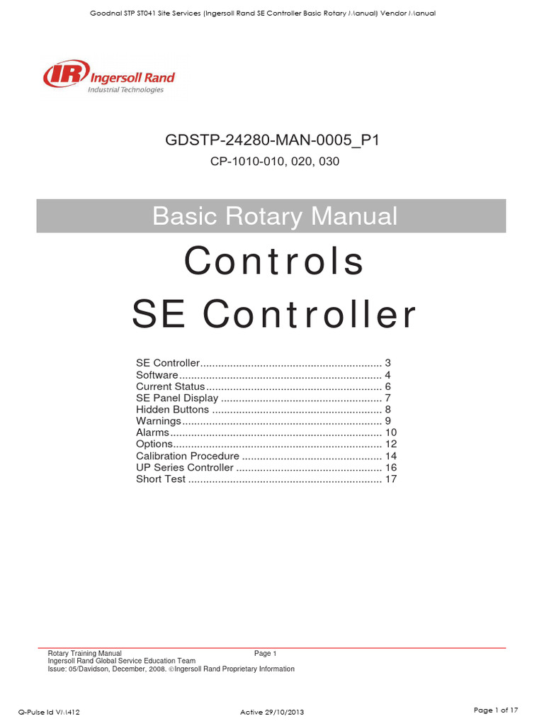 IR Air Compressor Intellisys Manual | PDF | Relay | Electrical Engineering
