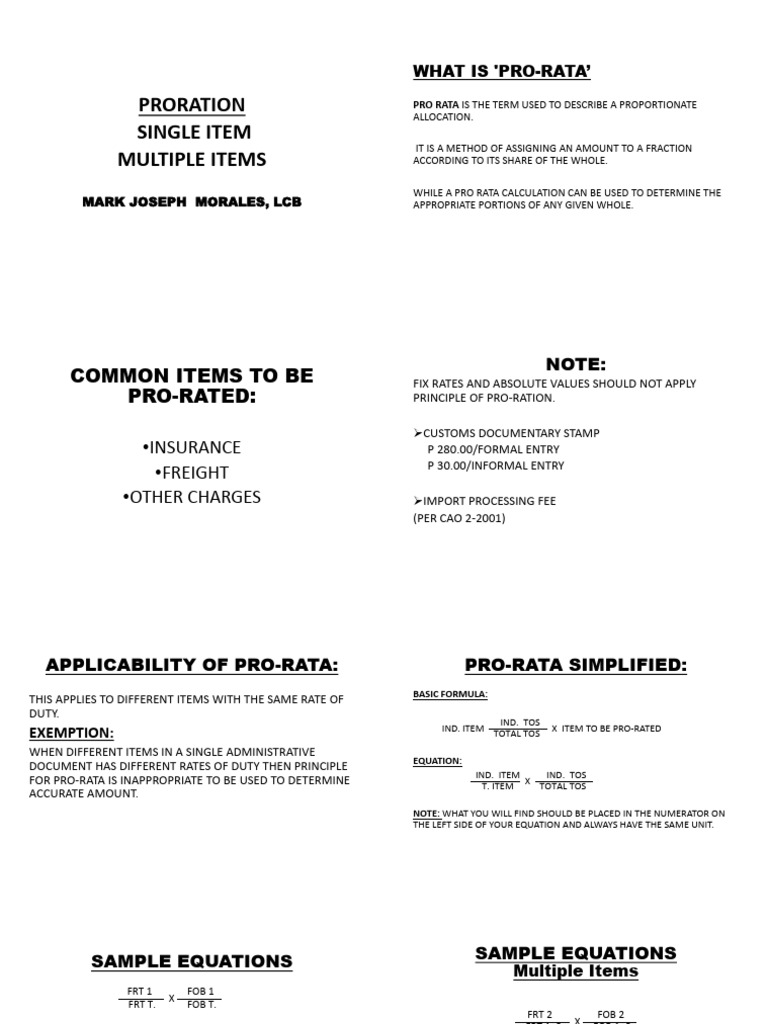 Proration | Download Free PDF | Pro Rata