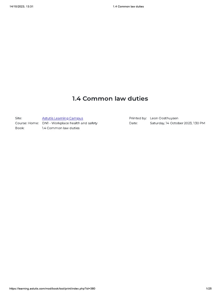 1.4 Common Law Duties | Download Free PDF | Negligence | Tort 1.4 Common Law Duties | Download Free PDF | Negligence | Tort