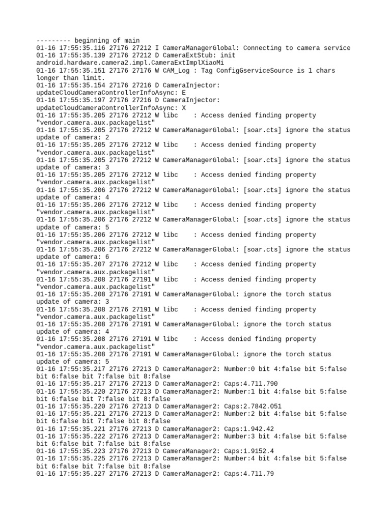 Camera Debug Log Analysis | PDF | Operating System Families | Software