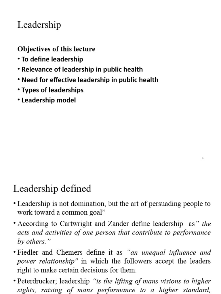 10 Leadership | PDF | Leadership | Public Health