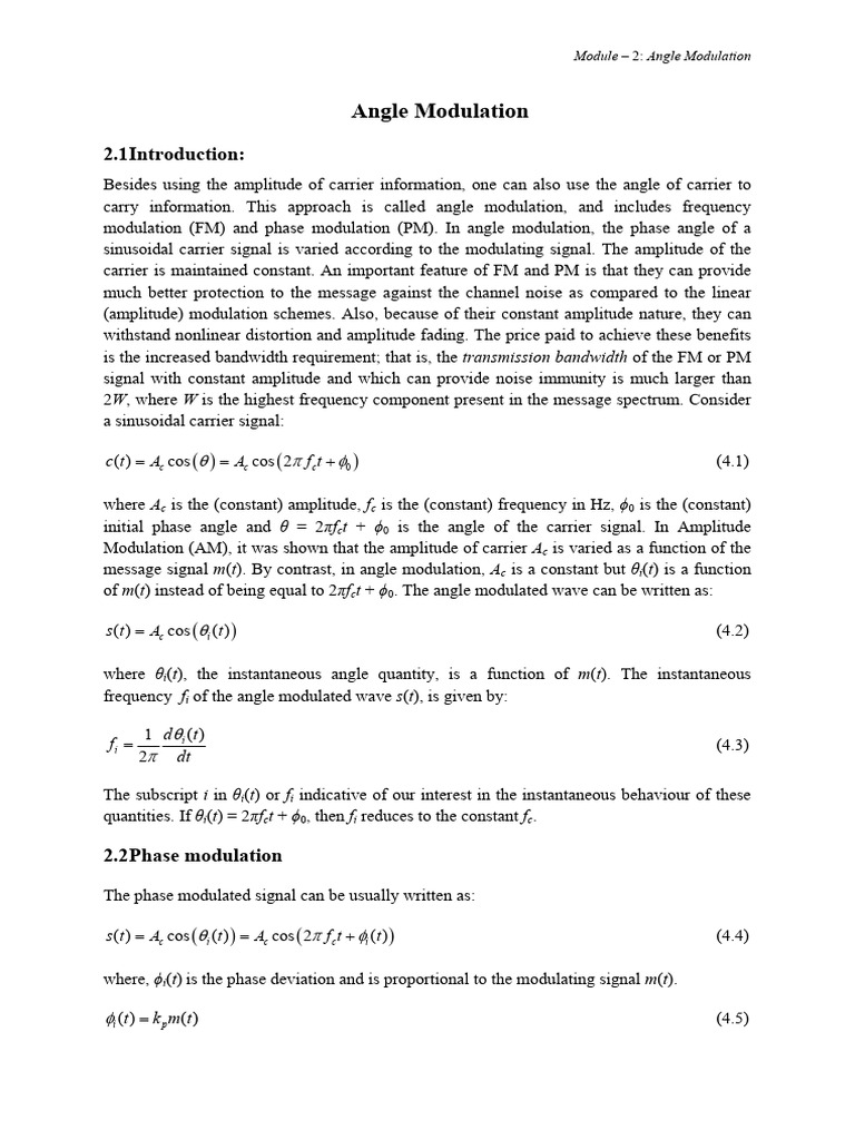 Communication | PDF | Frequency Modulation | Modulation