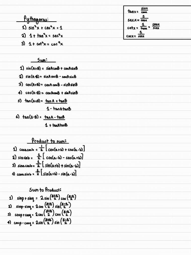 Math Ca WK6 Formulas | PDF