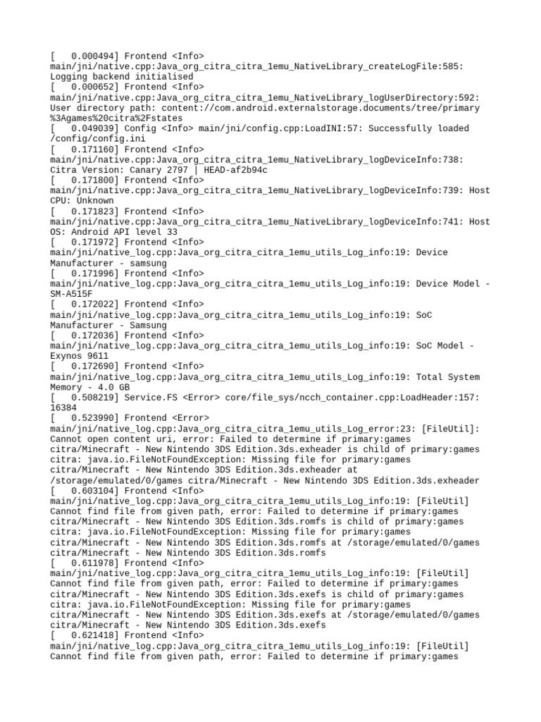 Citra Log | PDF | Computer Architecture | Computing
