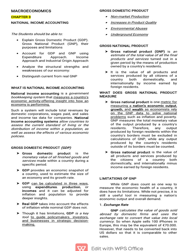 Macroeconomics Print | Download Free PDF | Gross Domestic Product | Measures Of National Income ...