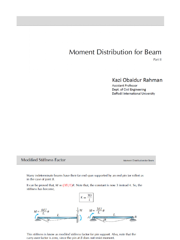 Moment Distribution Method - Part 2 | PDF