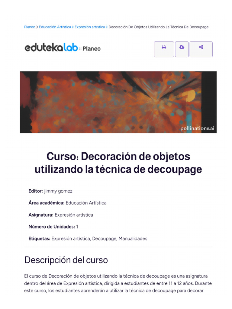 Decoración de Objetos Utilizando La Técnica de Decoupage | PDF