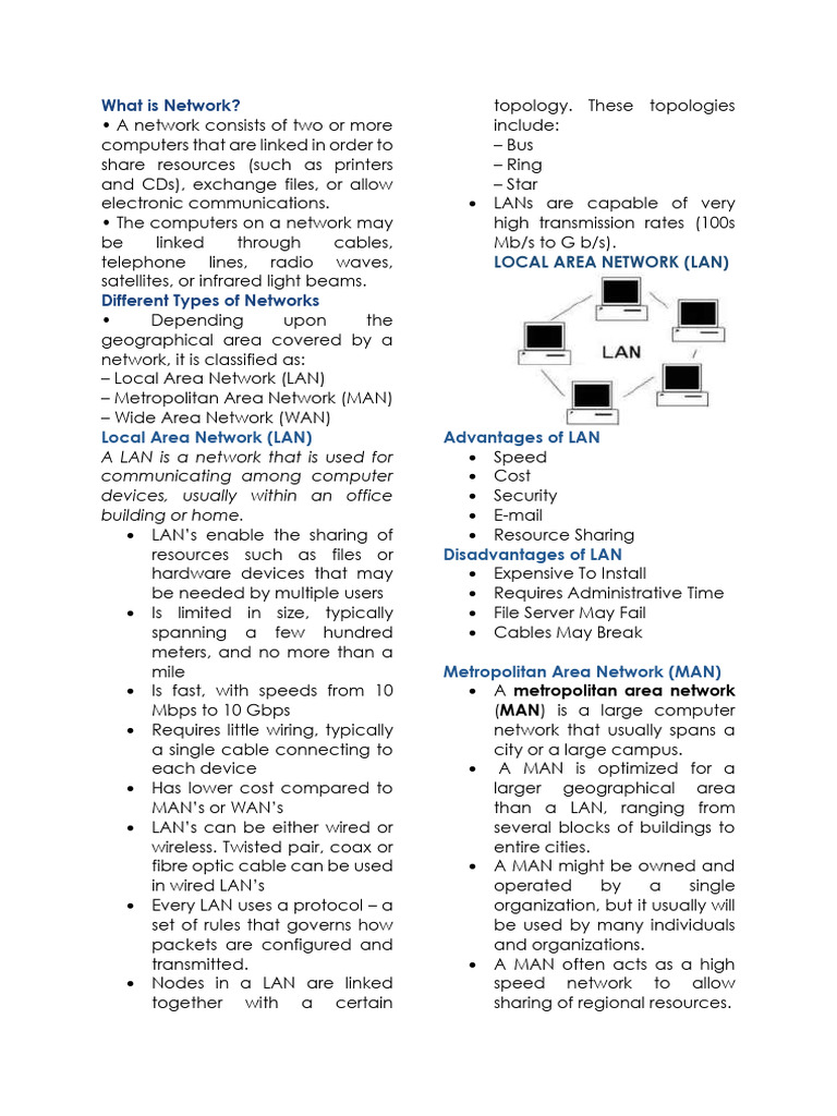 ICT 8 -Q3 (Network and Network Devices) | PDF | Computer Network ...