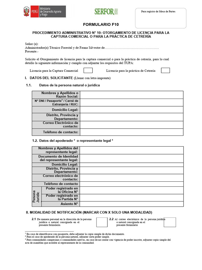 FORMULARIO F10 | PDF | Documento de identidad | Gobierno