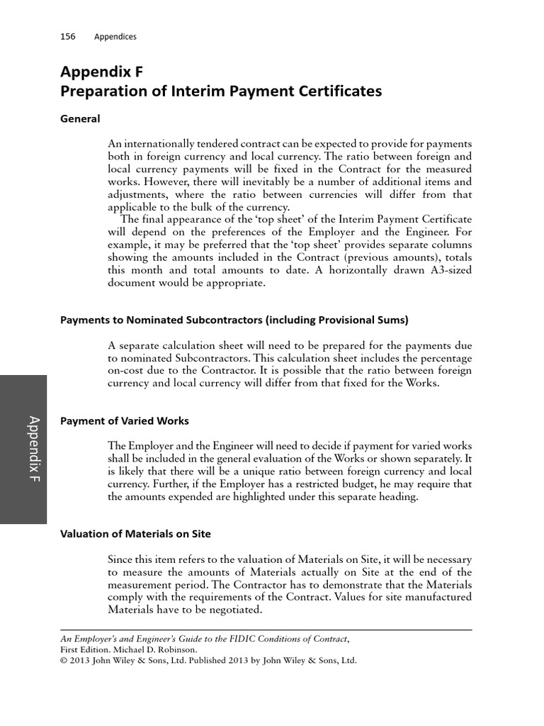 An Employer S and Engineer S Guide To The FIDIC Conditions of Contract - 2013 - Robinson ...