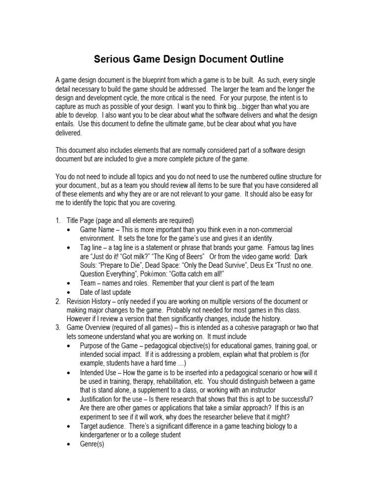 New Design Doc Template | PDF | Plot (Narrative) | Narrative