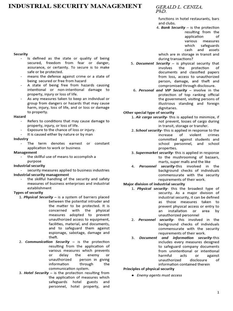 Industrial-Security-Management - NOTES | Download Free PDF | Security ...