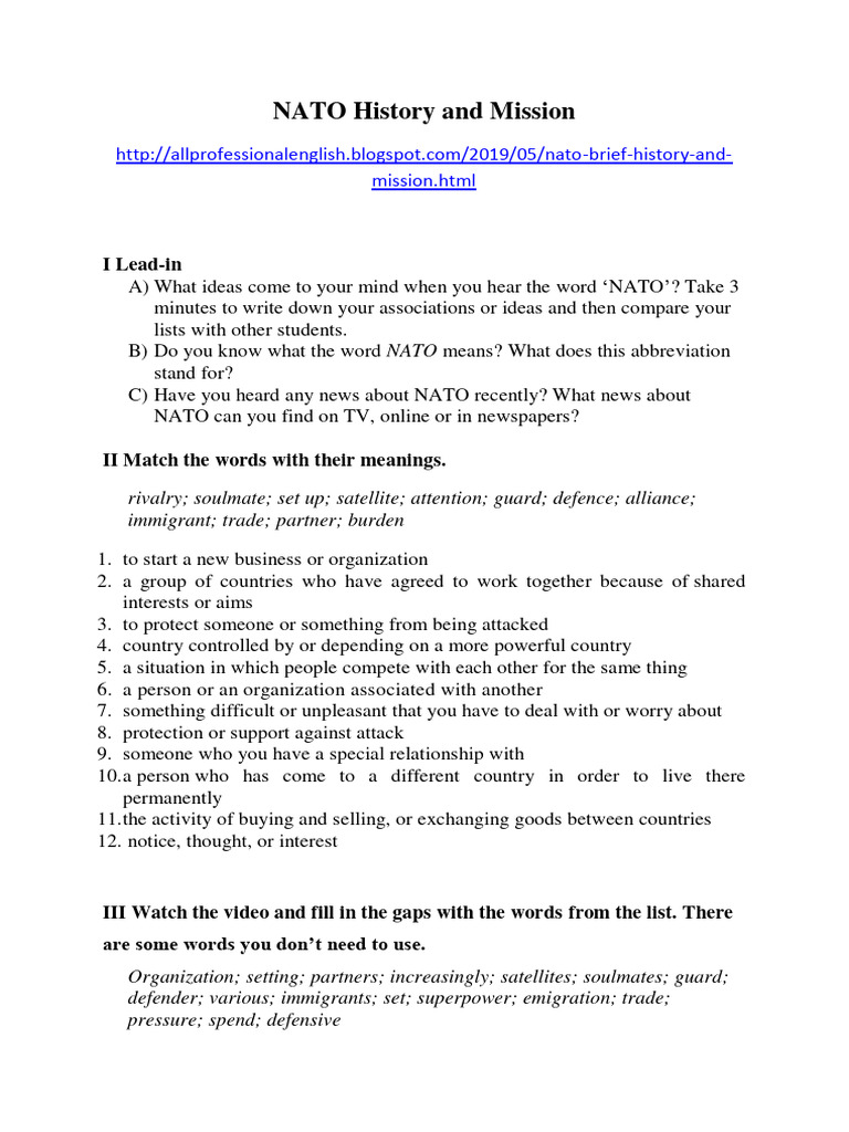 Nato Brief History and Mission | PDF | Nato | European Union