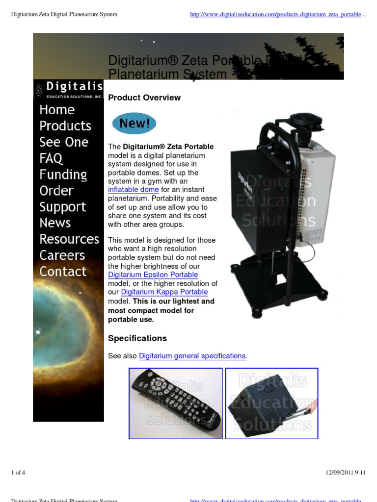 Digitarium Zeta Digital Planetarium System | PDF | Optics | Imaging