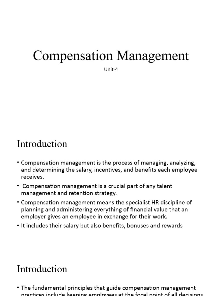 Compensation Management | PDF | Compensation And Benefits | Employment