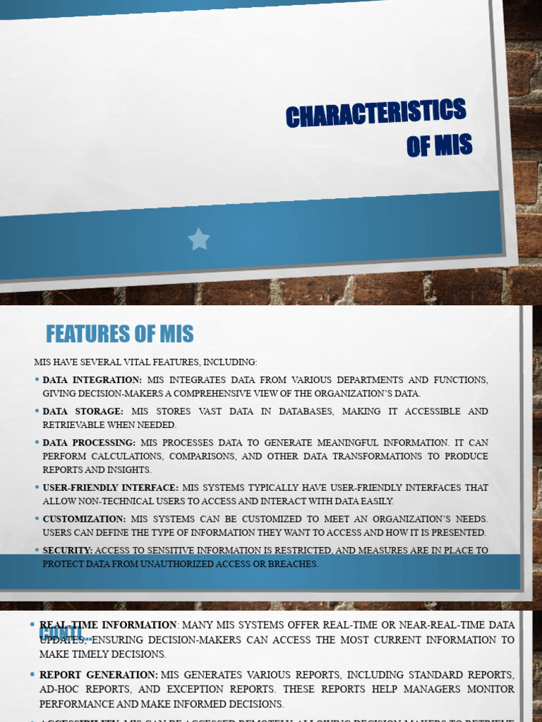 Key Features and Limitations of MIS | PDF | System | Management ...