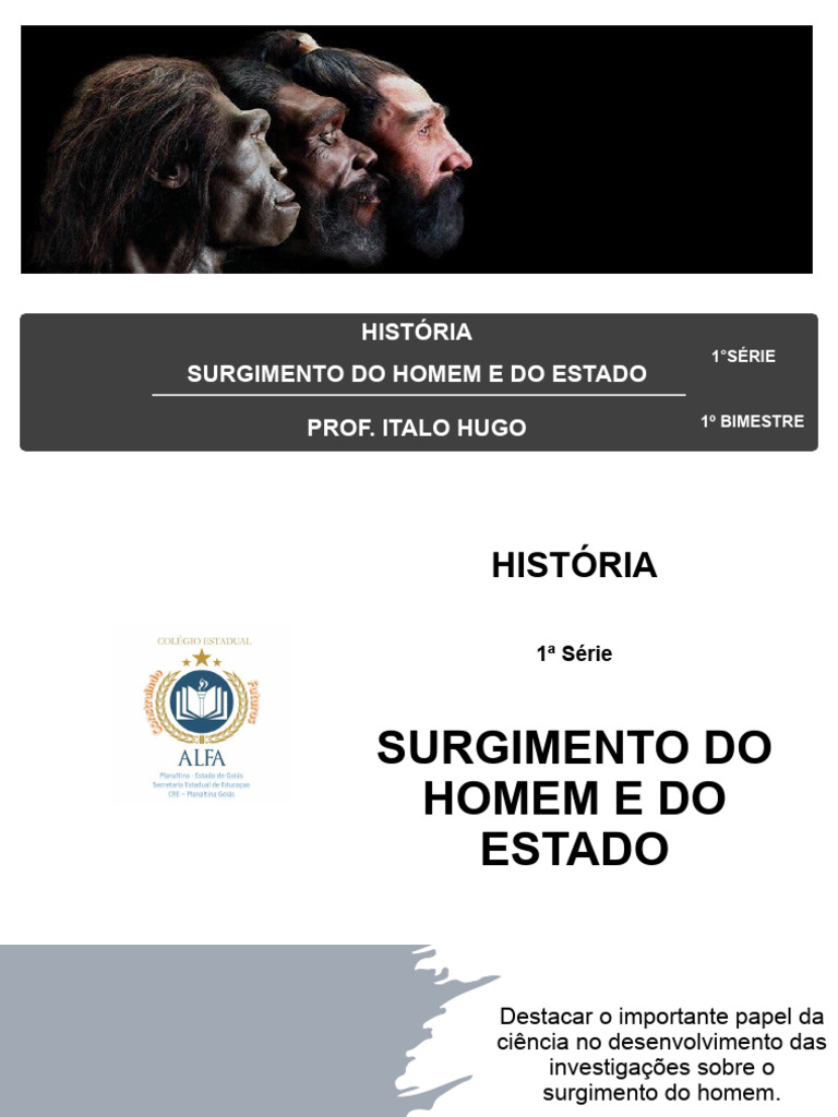 Histótia - 1 Serie - Aula 2 - Origem Da Humanidade | PDF | Homo | Humano