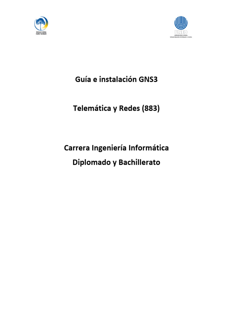 Guía de Instalación de GNS3 | PDF | Dirección IP | Enrutador (Computación)