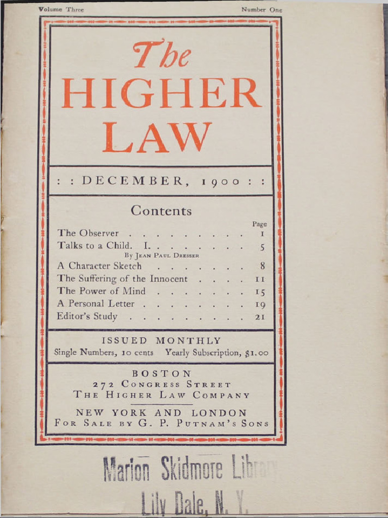 Higher Law v3 n1 Dec 1900 | PDF | Crimes | Crime & Violence
