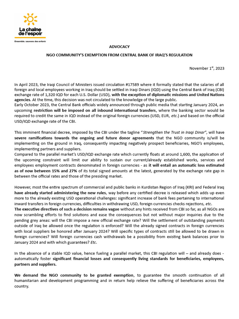 IQ. CBI Regulation Advocacy Letter | PDF | Exchange Rate | United ...