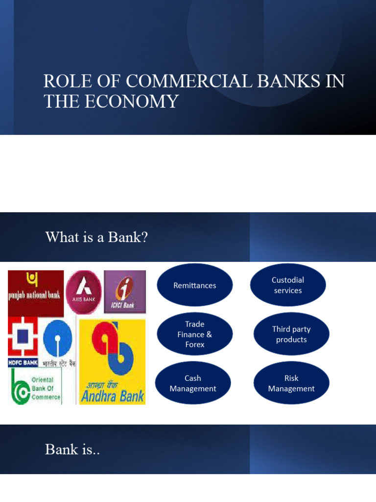 Role of Commercial Banks | PDF | Banks | Reserve Bank Of India