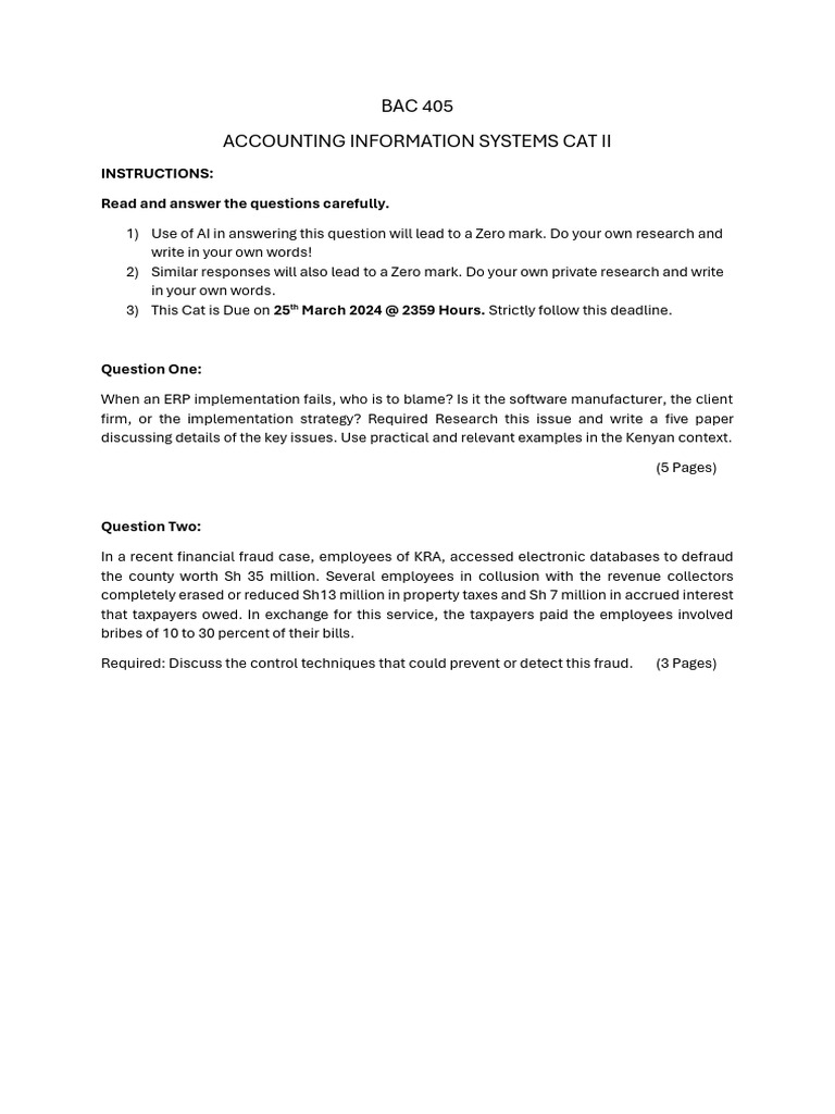 Bac 405 Cat III Due On 25.03.2024 | PDF