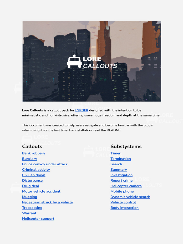 LSPDFR Callouts Guide | PDF | Police | Bank Robbery