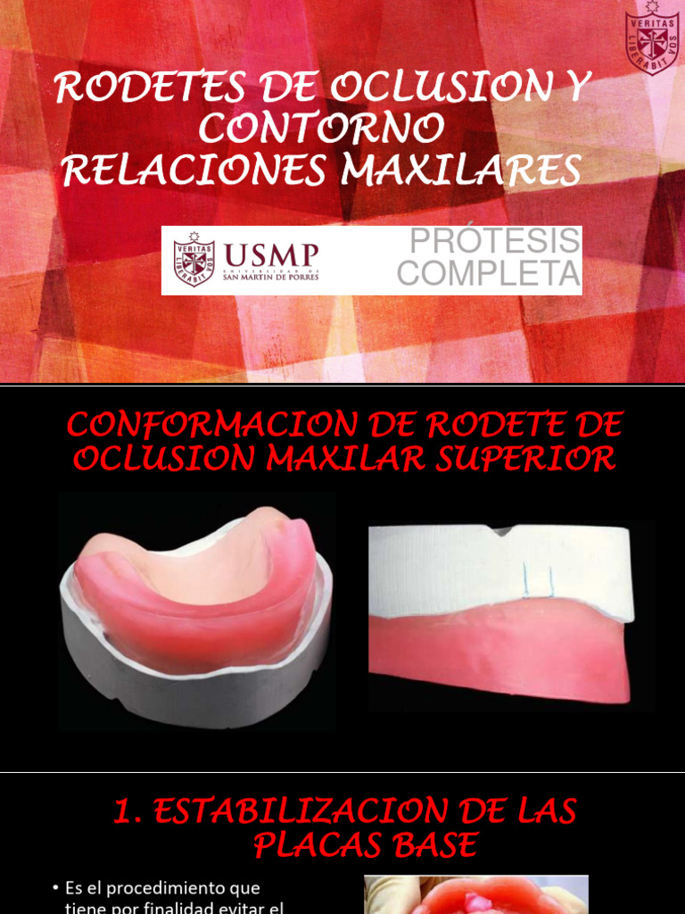 Rodetes de Oclusion y Contorno Relaciones Maxilares | PDF | Boca | Lengua