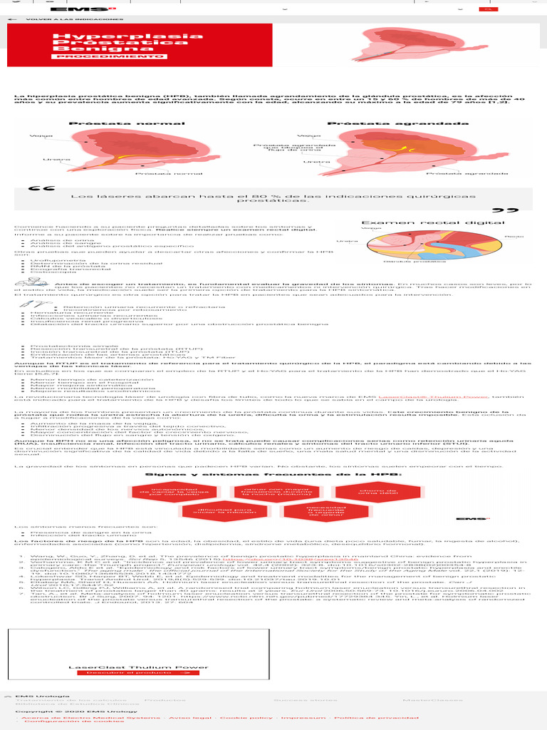 Cirugía de Hiperplasia Prostática Benigna (HPB) EMS Urology | PDF