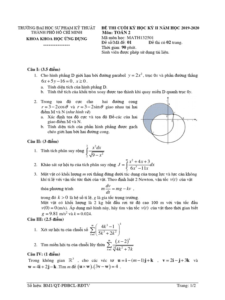 2.đe Thi Toan 2 - HK 2-1920 - KHUD-trang-1-Đã G P | PDF