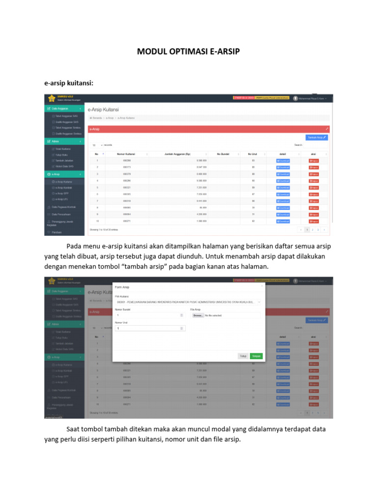 Modul Optimalisasi E-Arsip | PDF