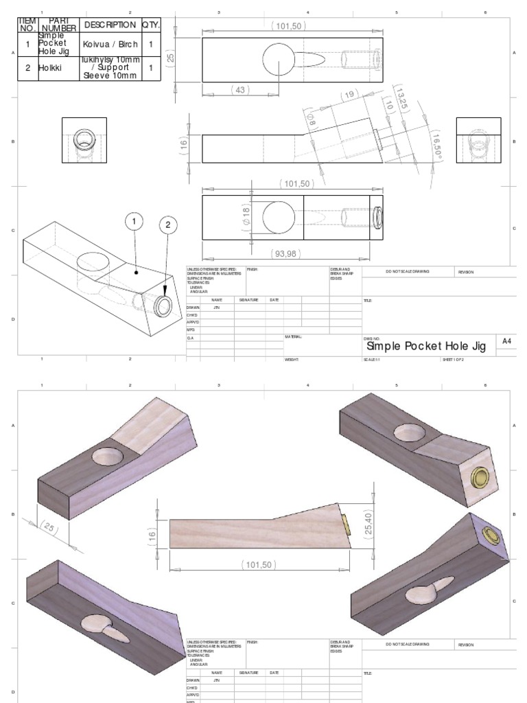 Simple Pocket Hole Jig PDF Crafts Industrial Processes