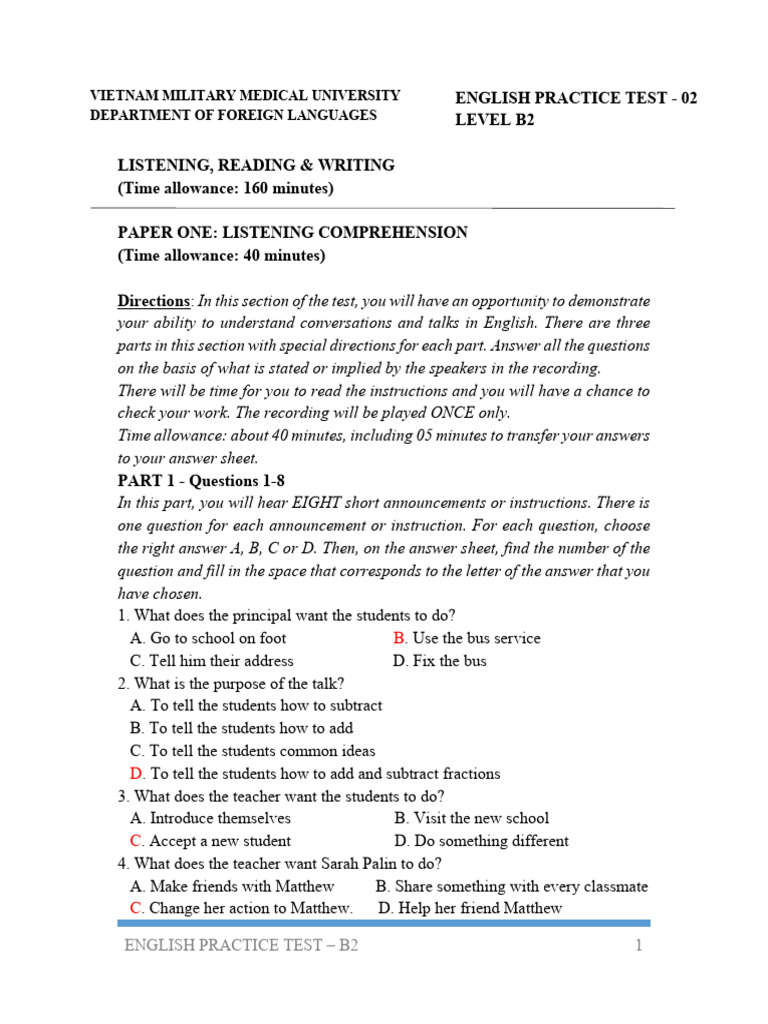 B2 Practice Part 2 | PDF | Fossil | Coral
