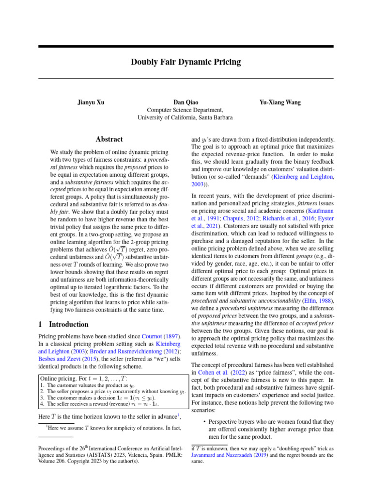 Doubly Fair Dynamic Pricing | PDF | Linear Programming | Mathematical Optimization