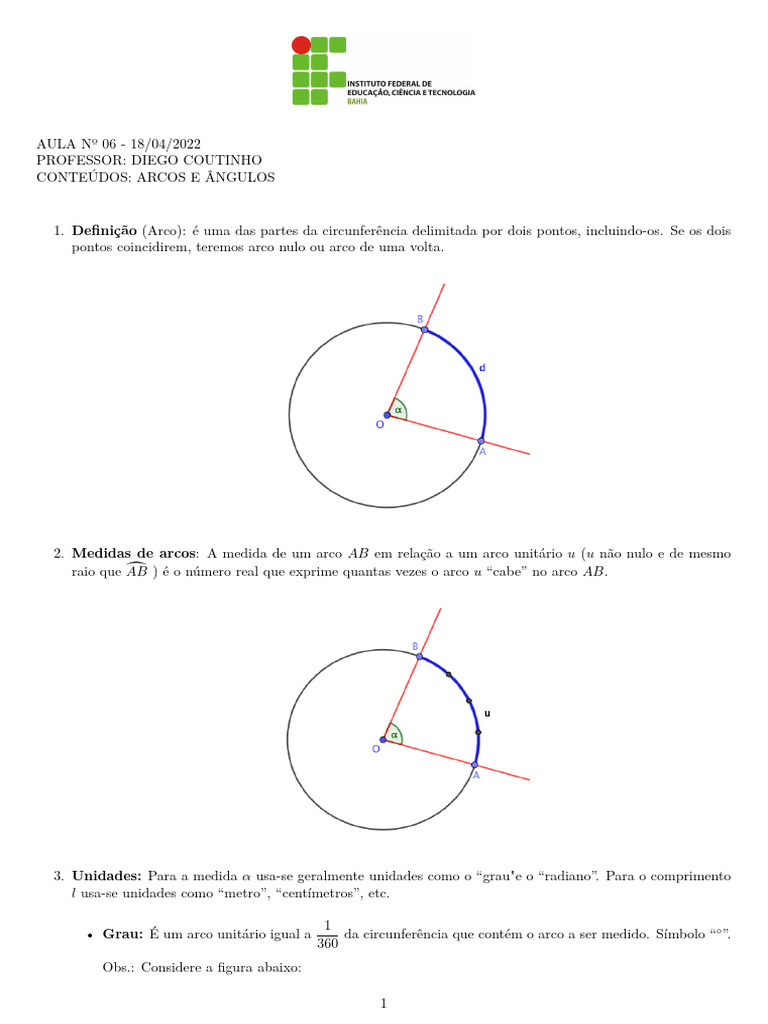 Aula 06 - Arcos e Ângulos | PDF