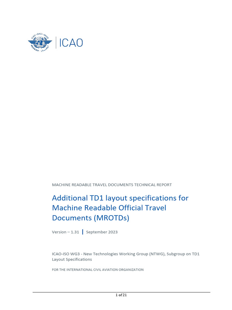 TD1 Layout Specifications Update | PDF | Page Layout | Identity Document