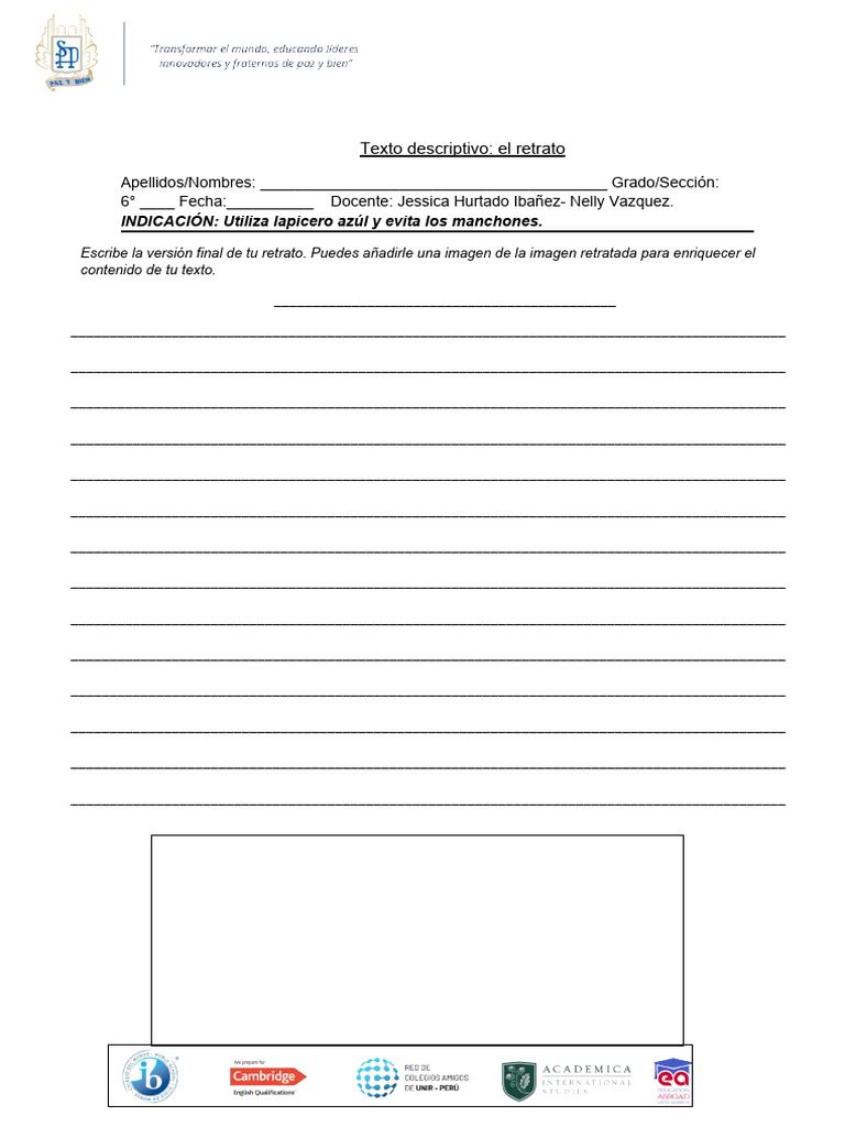 Guía para Escribir un Retrato Descriptivo | PDF
