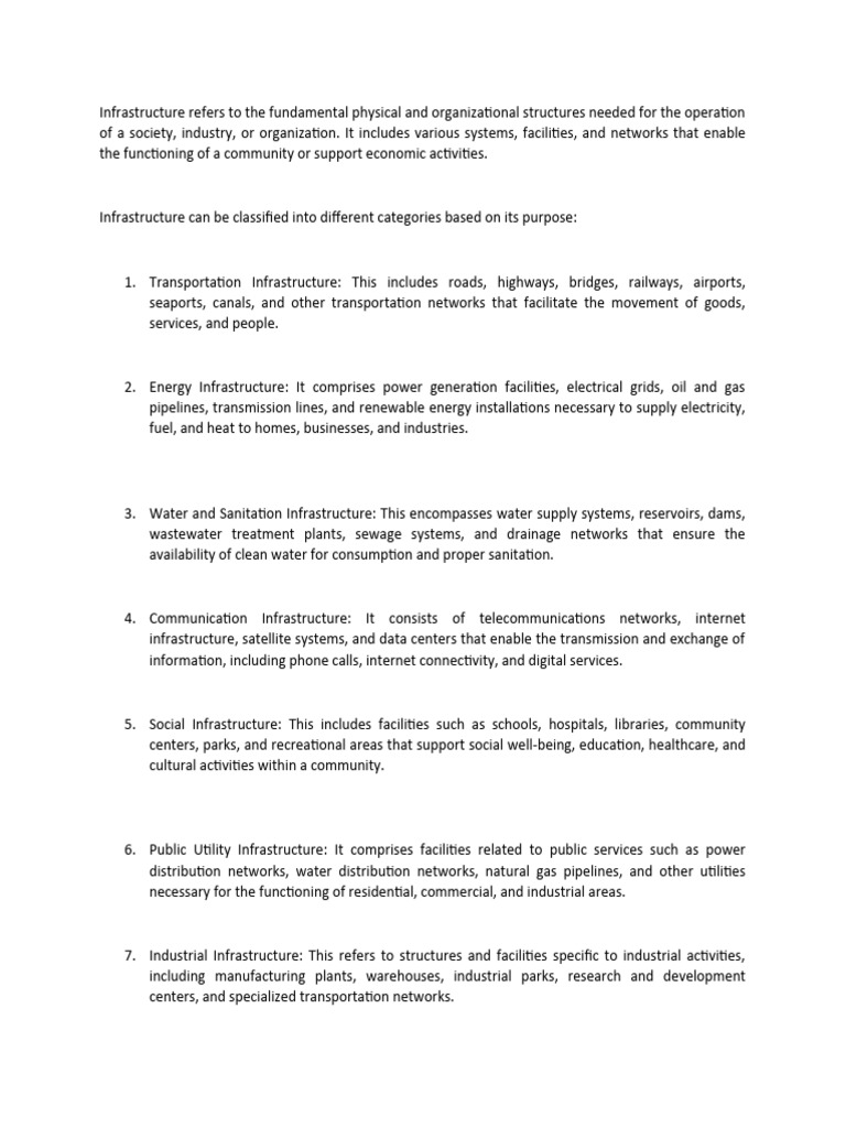 Infrastructure | PDF | Infrastructure | Public Utility