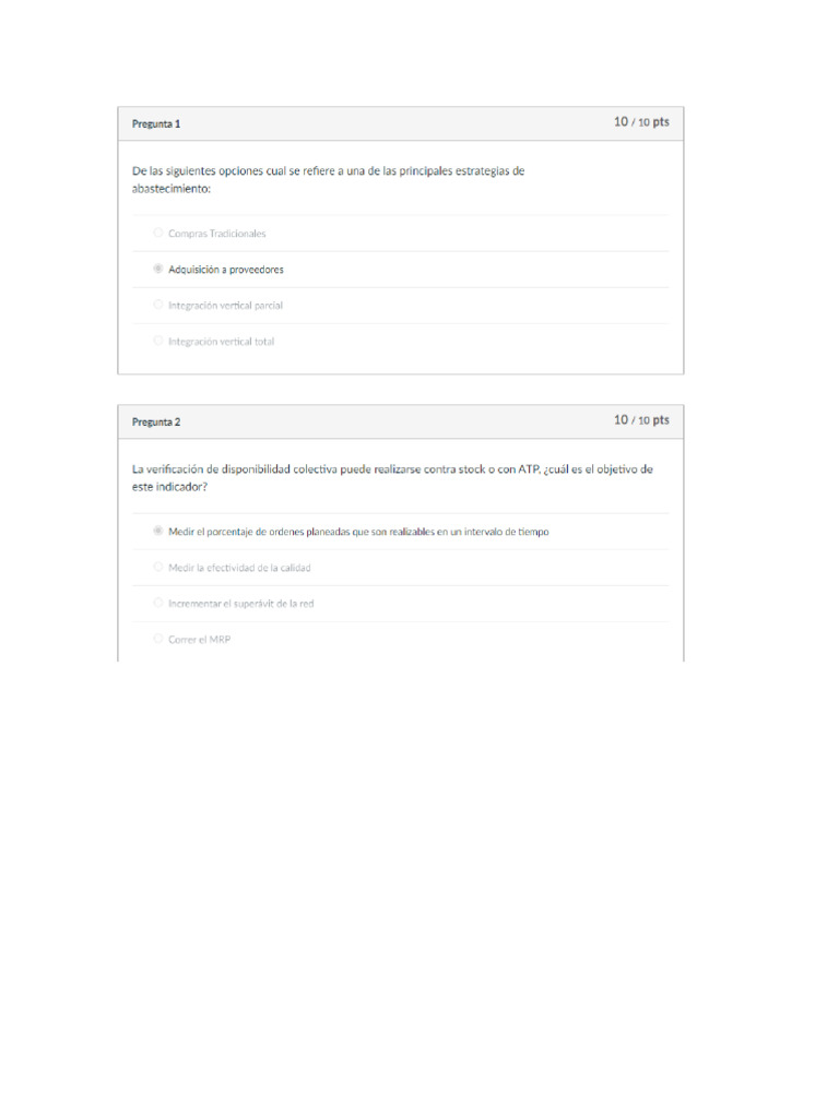 COMPRAS Y APROVISIONAMIENTO INTENTO 1 - ESCENARIO 2 | PDF