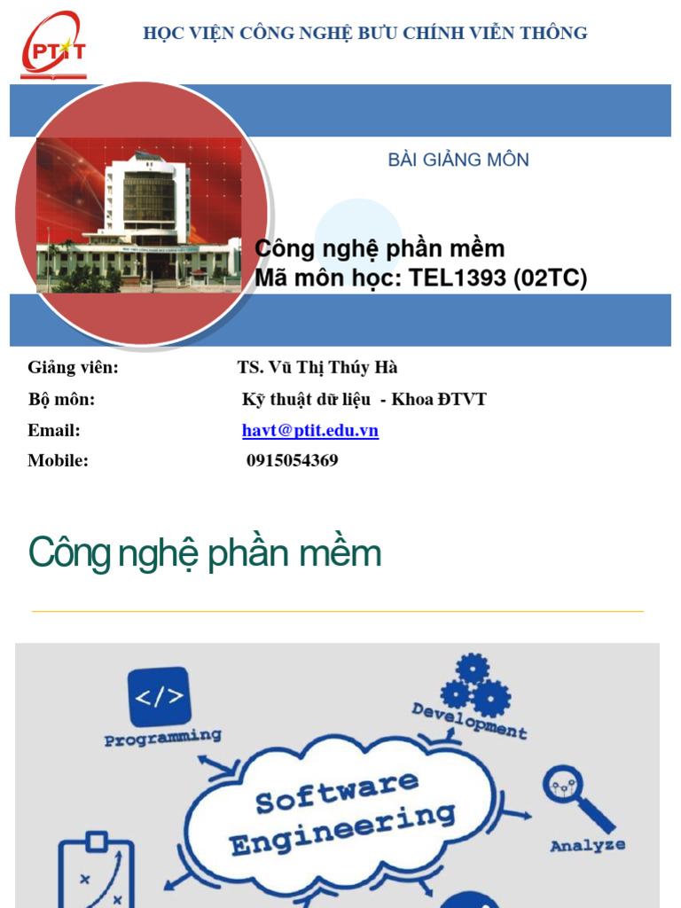 Chương 2,3. CNPM. Vũ Thị Thúy Hà - Tiến Trình Và Mô Hình Tiến Trình Phần Mềm | PDF