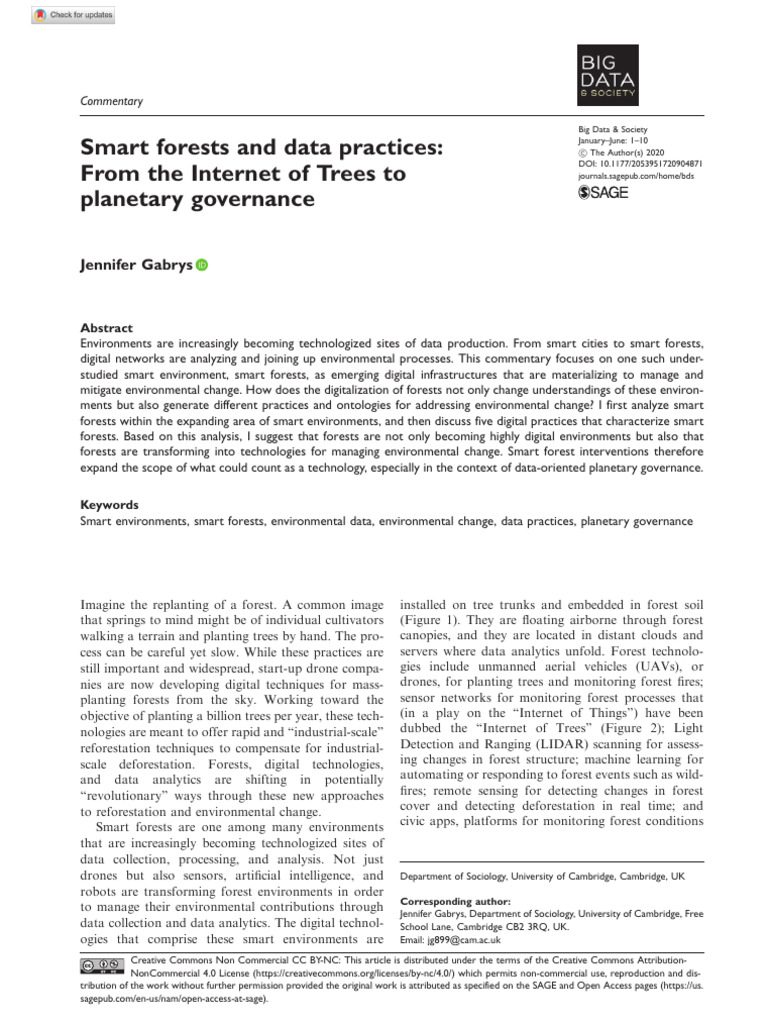smart forests and data practices from the internet of trees to ...