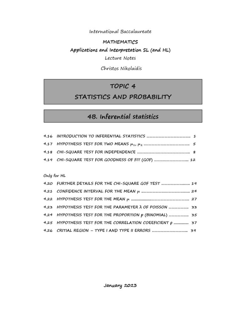 Topic 4B. Inferential Statistics | PDF | Statistics | P Value