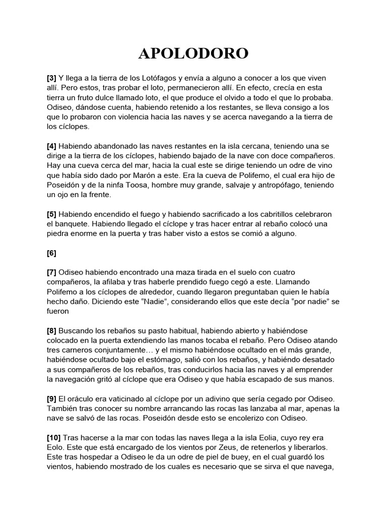 Traducción textos Griego | PDF | Odiseo | Prometeo