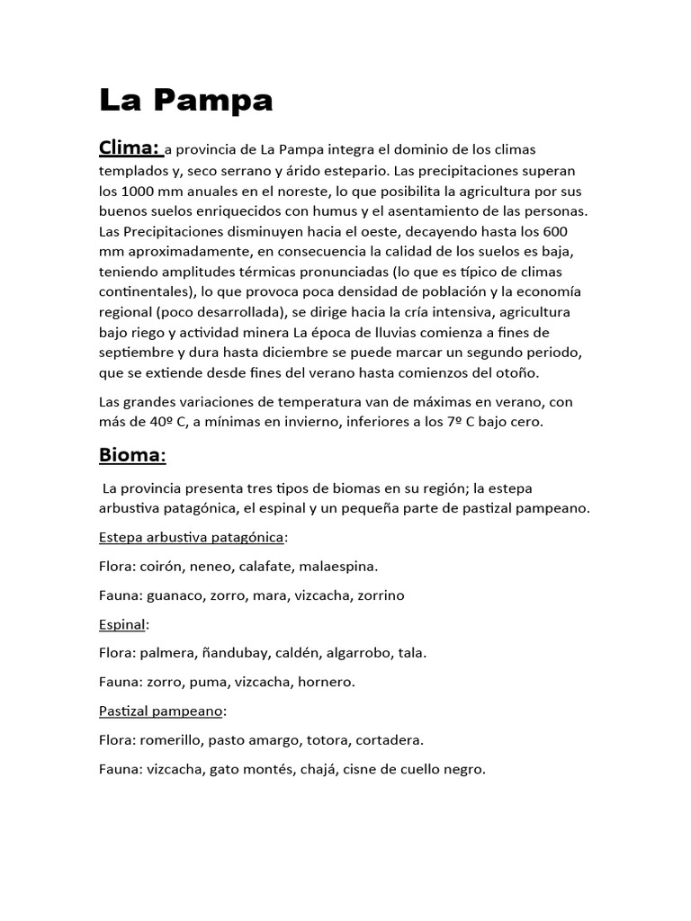 Clima, Biomas y Ciudades de La Pampa | PDF | Ciencias de la Tierra