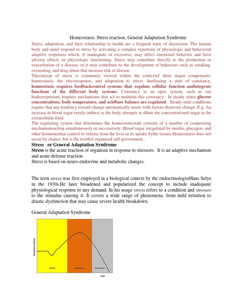 Stress Handout For Revision - 02.10 | PDF | Stress (Biology) | Cortisol