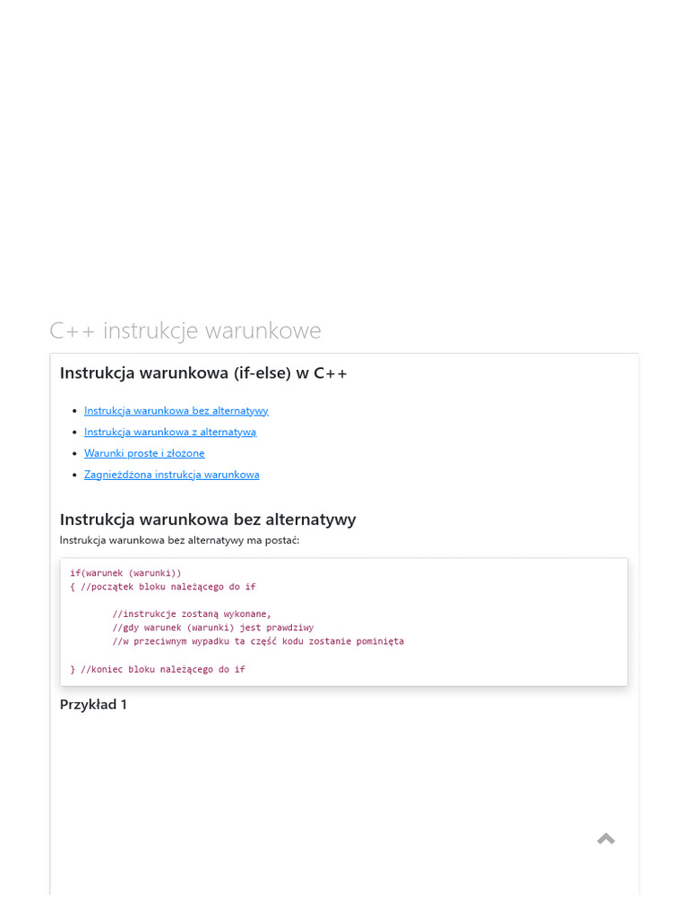 Instrukcje Warunkowe C | PDF